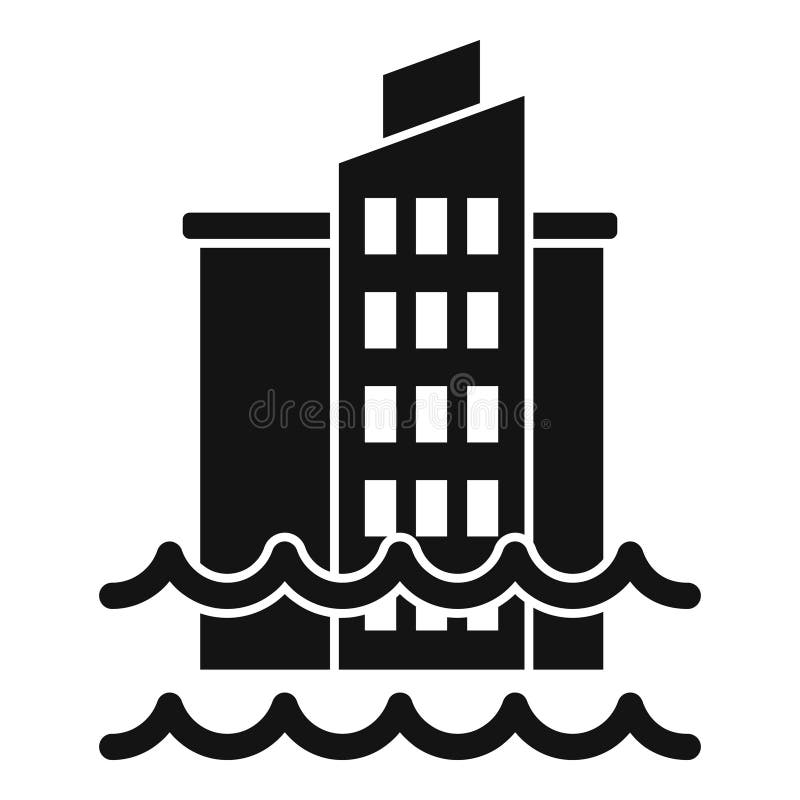 Flood Problem City Icon Simple Vector. Climate Change Disasters Stock ...