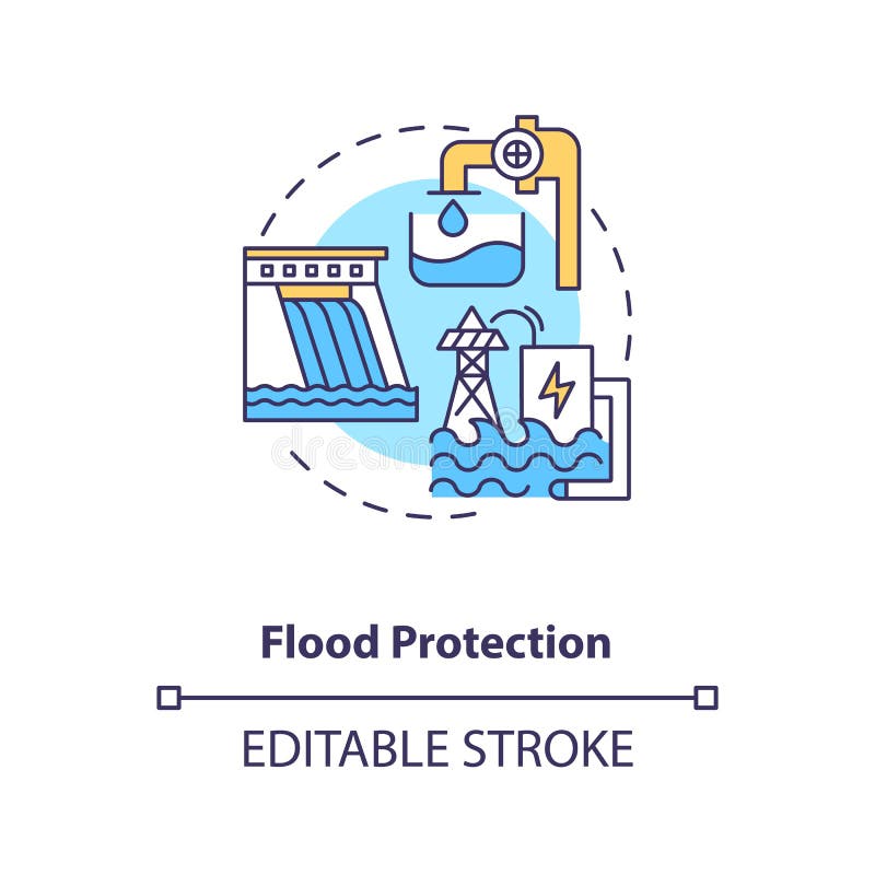 Pumped Storage Station Icons Set Stock Vector - Illustration of science ...