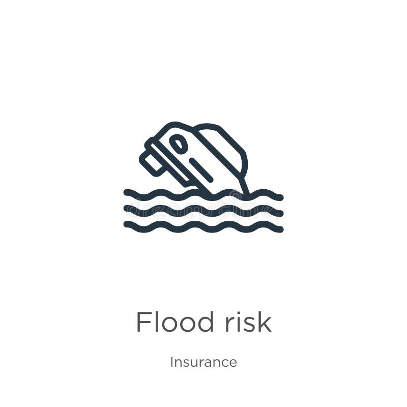 Flood Risk Icon in Filled, Thin Line, Outline and Stroke Style. Vector ...