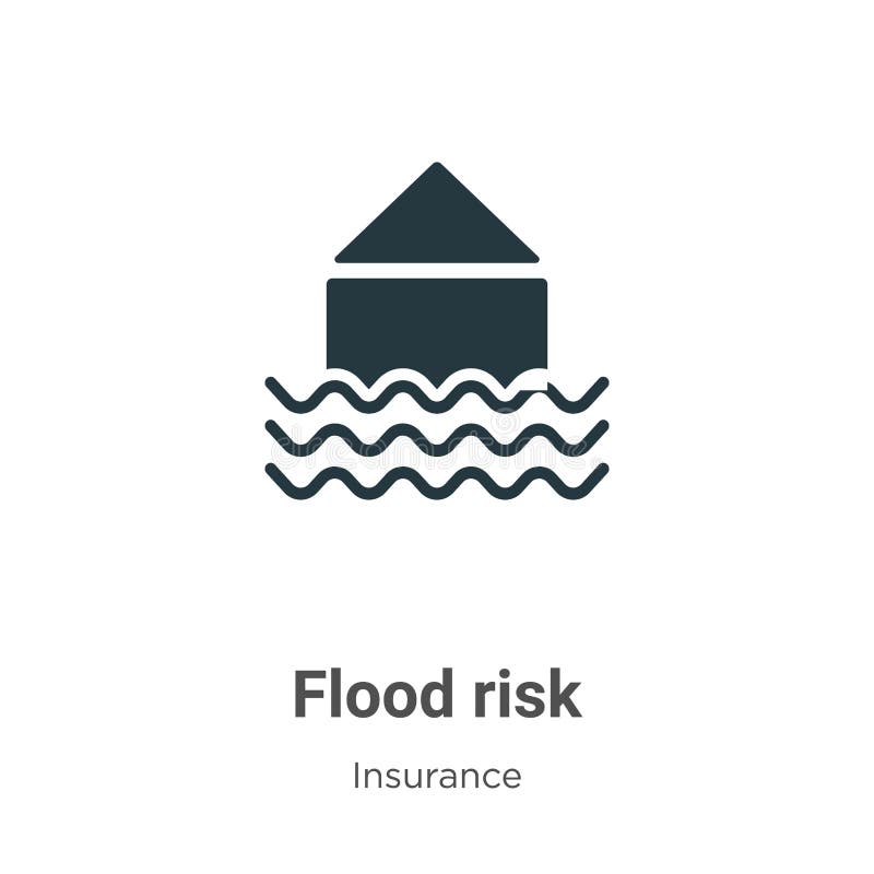 Flood Risk Vector Icon on White Background. Flat Vector Flood Risk Icon ...