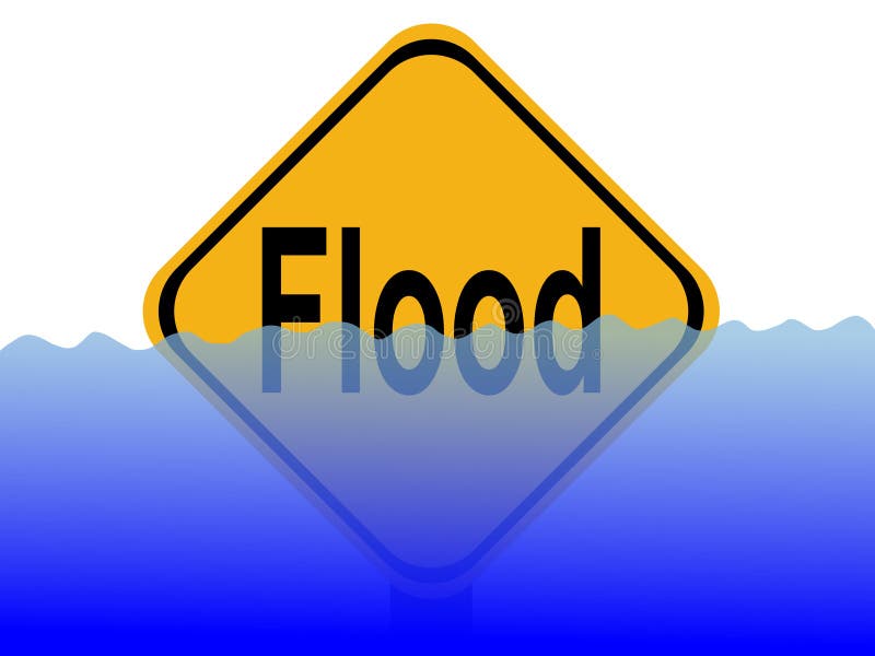 Flood sign with water stock illustration. Illustration of rising - 2728013