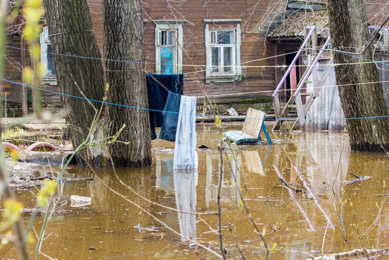 Flood stock image. Image of vyatka, russia, sunset, nature - 93123545