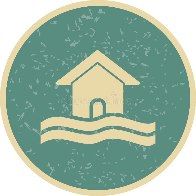 Flood Symbol Vector Icon stock illustration. Illustration of icons ...