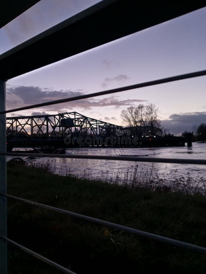 Flood in the Valley Water Over Bridge Stock Photo - Image of brigde ...
