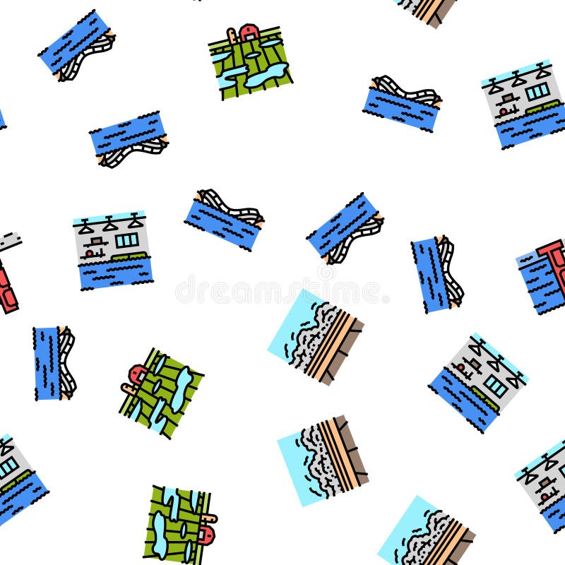 Flood Water Disaster Rain Seamless Pattern Vector Stock Illustration ...