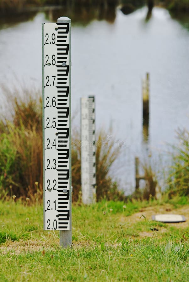 Flood Water Level Indicators Stock Image - Image of environmental ...