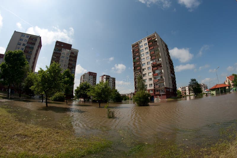 Flood in Wroclaw, Kozanow 2010 Stock Image - Image of cars, natural ...