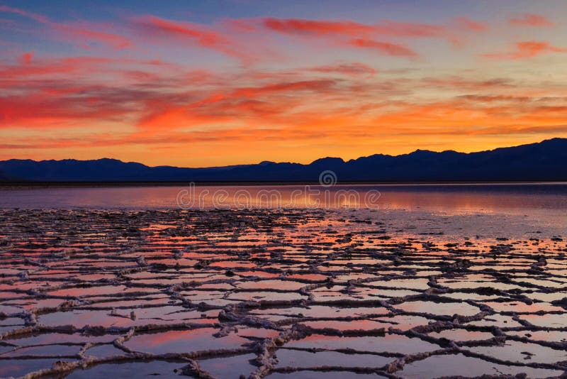 Flooded Badwater Basin Sunset Stock Photos - Free & Royalty-Free Stock ...