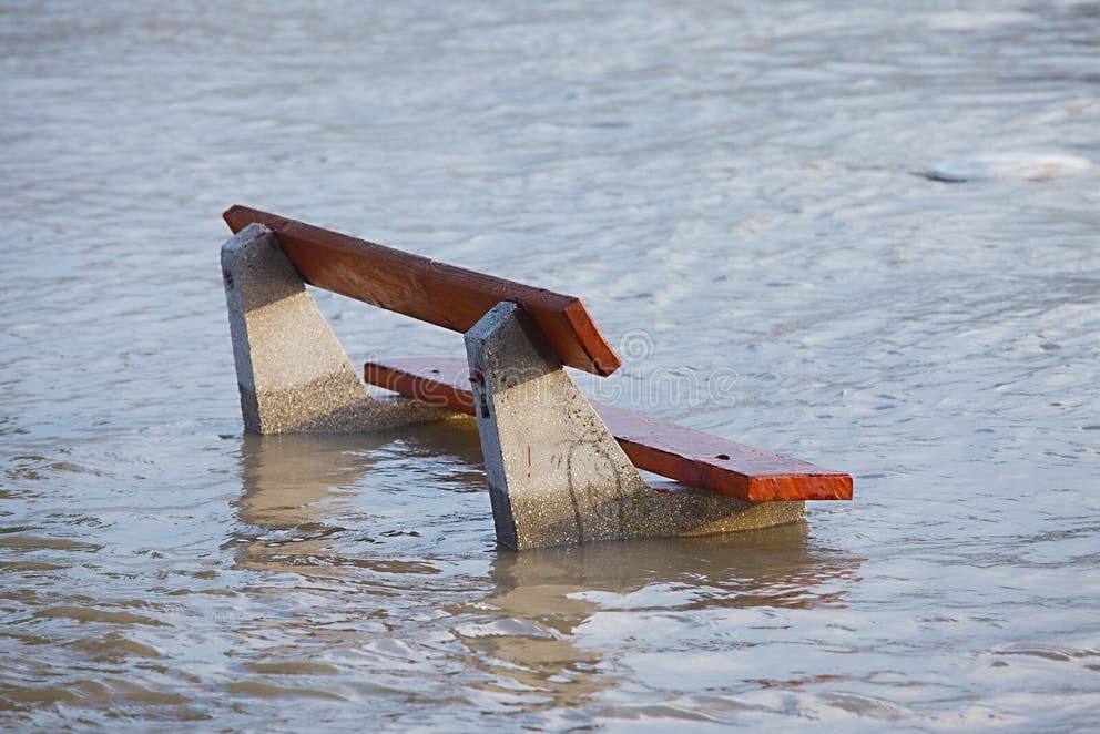 Flooded bench stock photo. Image of downtown, budapest - 53334242