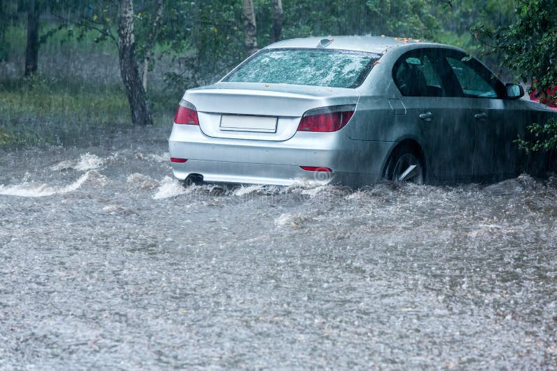 Flooded car stock photo. Image of transport, reflection - 32780266
