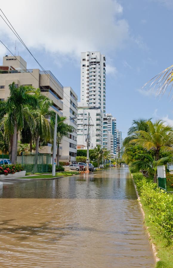 Flooded city street stock image. Image of global, high - 9095779