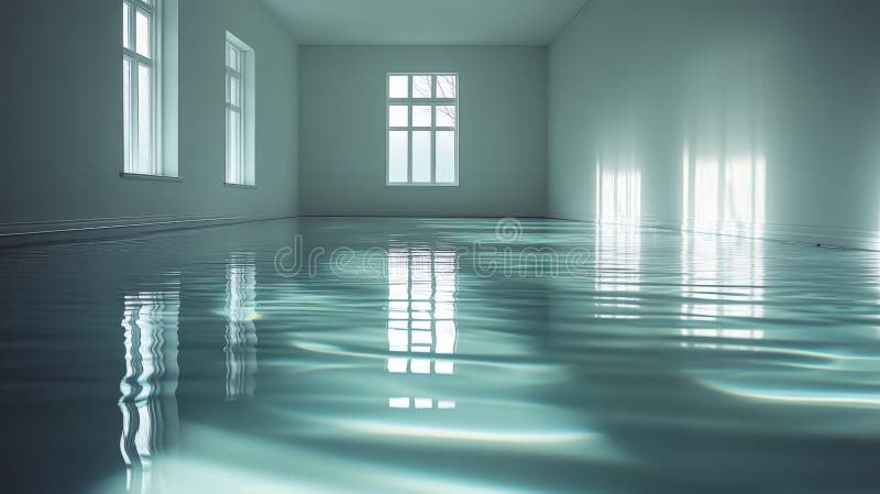 Flooded Room Reflection stock image. Image of calm, abandoned - 363931579