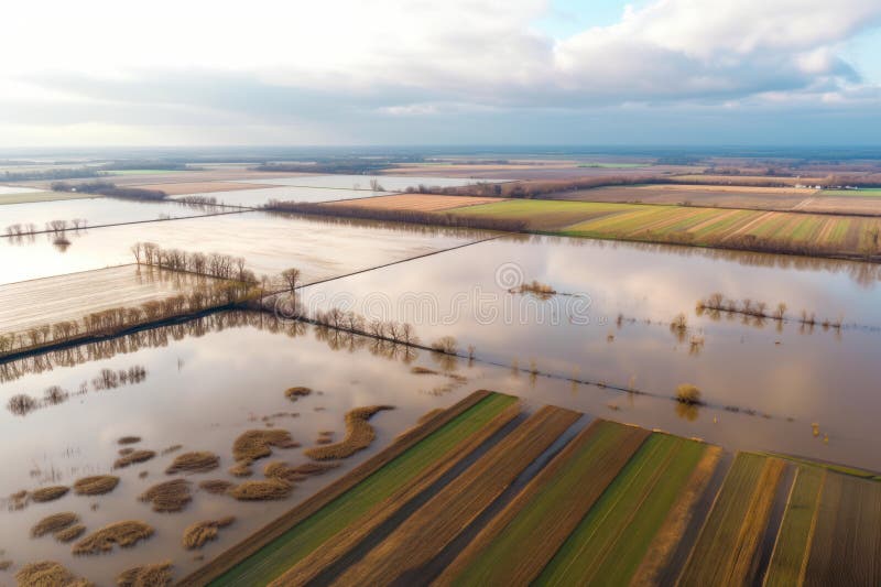 Flooded Fields Flood after Dam Failure Aerial Generative Ai Stock ... Flooded Fields Flood after Dam Failure Aerial Generative Ai Stock ...