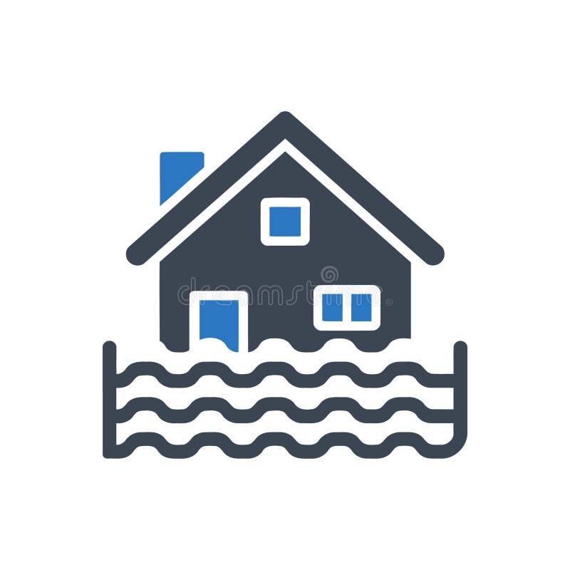 Flooded House Protection Icon Stock Vector - Illustration of symbol ...