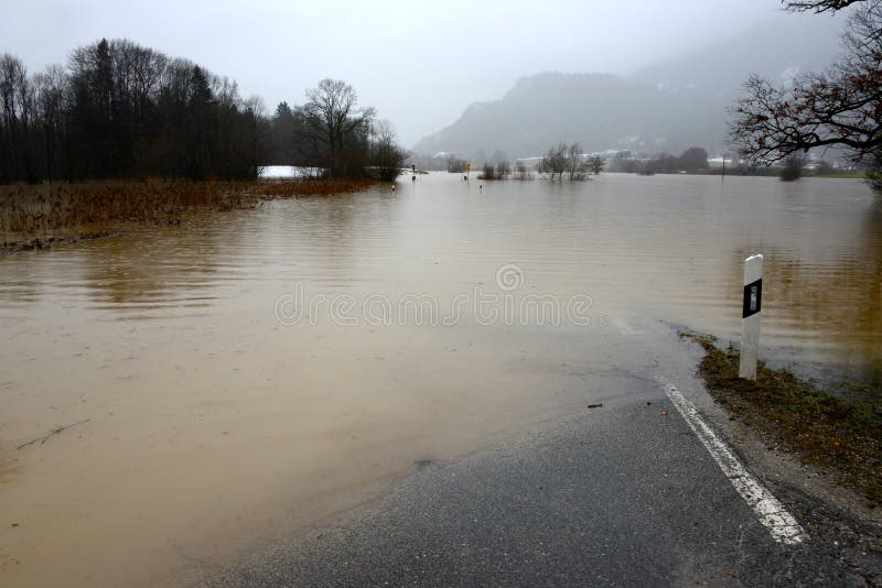 Flooded Landscape in Winter Stock Image - Image of rain, melt: 171497679