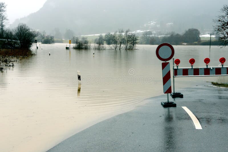 Flooded Landscape in Winter Stock Image - Image of access, nature ...
