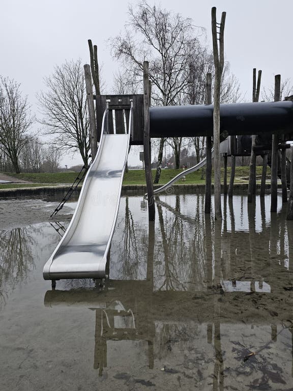 The flooded playground stock photo. Image of denmark - 306994400