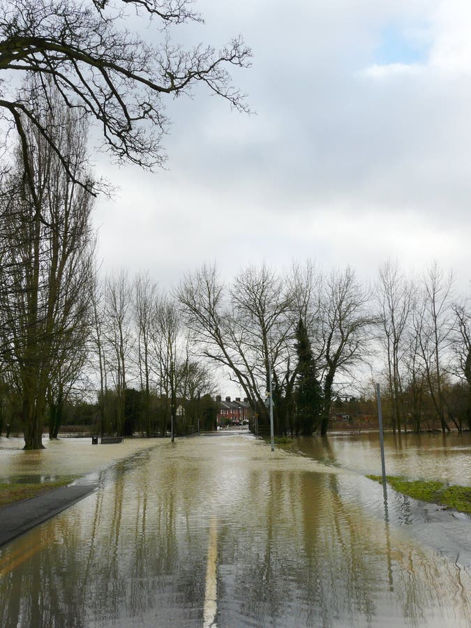 Flooded Road editorial stock image. Image of banks, flooding - 8111859