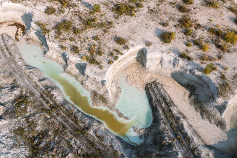 A Flooded Sand Pit, Beautiful River Bends between Sandy Cliffs Stock ...
