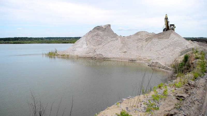 Flooded Sand Pit in Cloudy Weather Stock Footage - Video of earth ...