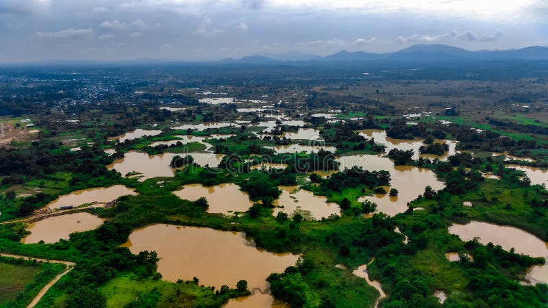 Flooded Traditional Diamond Mining Field Stock Image - Image of ...
