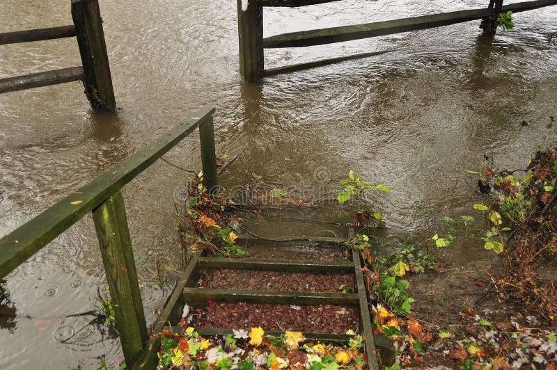 Flooded walkway stock photo. Image of noreaster, wind - 28105056