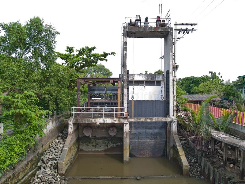 Floodgate stock image. Image of samutprakarn, control - 16174277