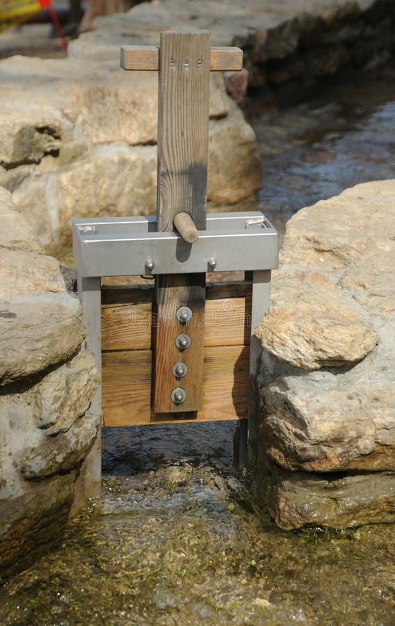Floodgate stock photo. Image of wooden, water, gate, floodgate - 72319734