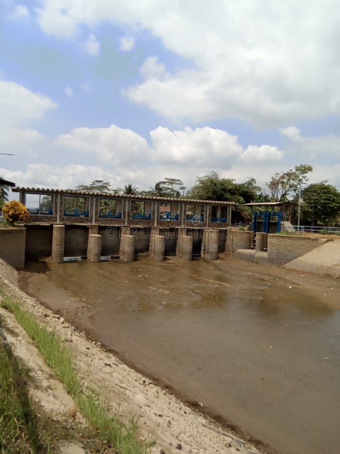 The Floodgates of the Dam Open during the Dry Season Stock Photo ...