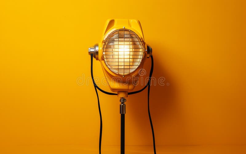 Floodlight Casting Light on a Yellow Surface -Generative Ai Stock ...