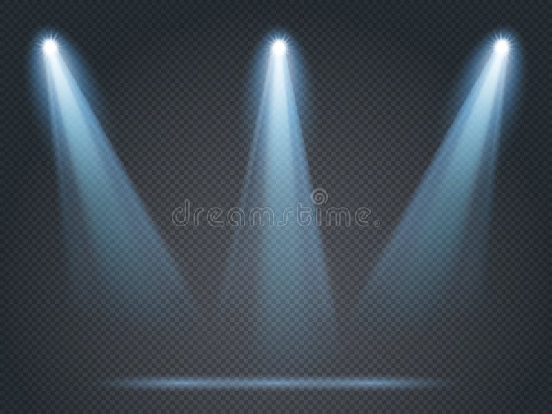 Floodlight Shining with White Light on Corners and Middle for Stage ...