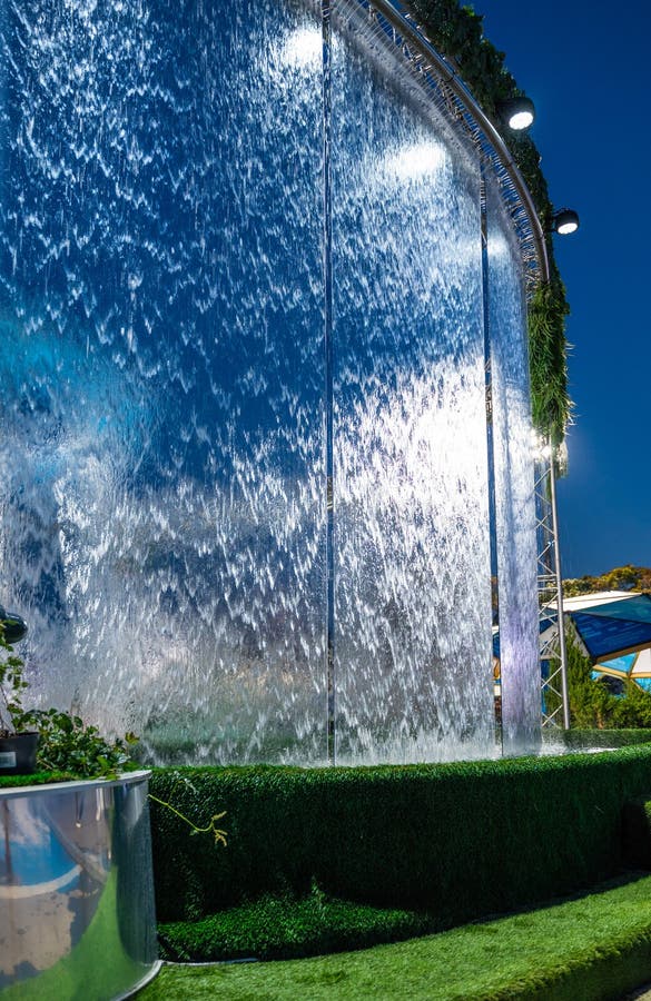 Decorative Waterfall in the Park Stock Photo - Image of park, splash ...