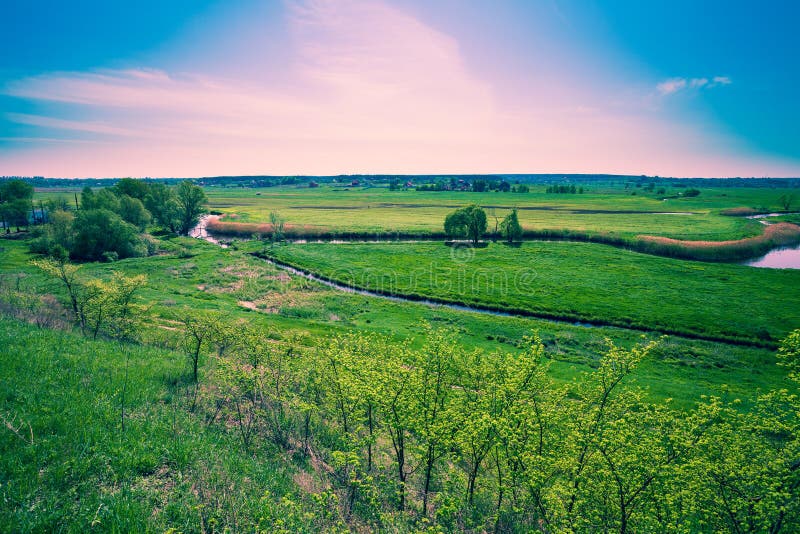 Floodplain Meadow in Spring Stock Photo - Image of clearing, spring ...