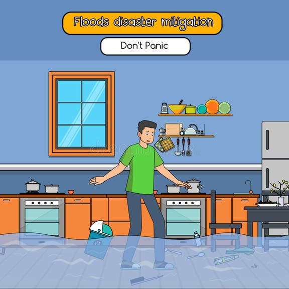 Floods Disaster Mitigation_1 Stock Vector - Illustration of disaster ...