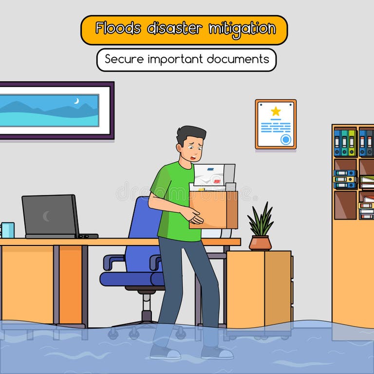 Floods Disaster Mitigation_2 Stock Vector - Illustration of clothing ...