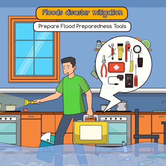 Floods Disaster Mitigation_4 Stock Vector - Illustration of diagram ...