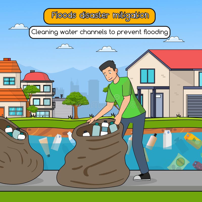 Floods Disaster Mitigation_7 Stock Vector - Illustration of risk, brand ...