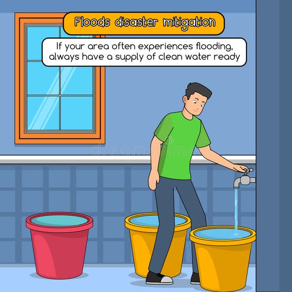 Floods Disaster Mitigation_8 Stock Vector - Illustration of cartoon ...