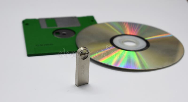 Floopy Disk, Cd, Flash Memory Stock Image - Image of byte, present ...