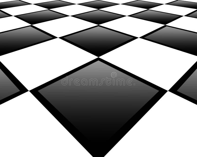 Perspective View of a Chess or Checker Board Stock Illustration ...