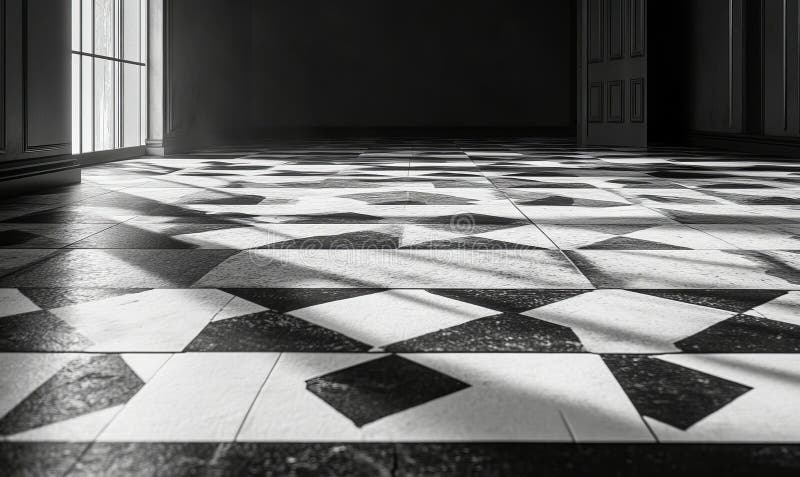 The Floor Background Showcases a Chess Perspective with a Black and ...