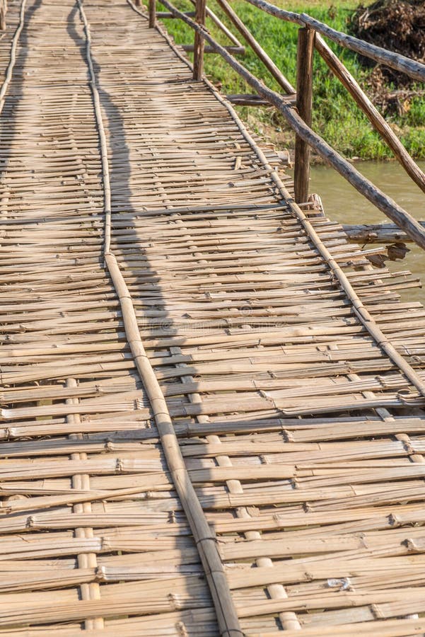 Floor of bamboo bridge stock image. Image of thai, outdoor - 186013801