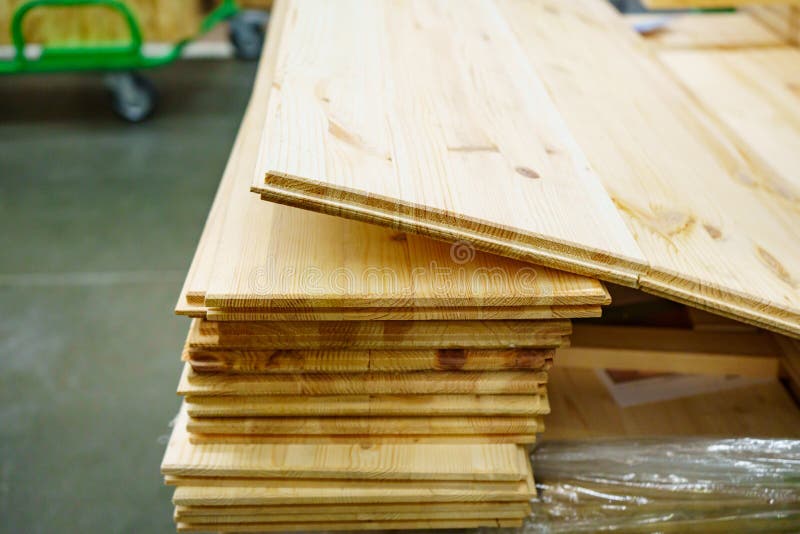 Floor Board on Shelves in a Hardware Store. Stock Photo - Image of ...