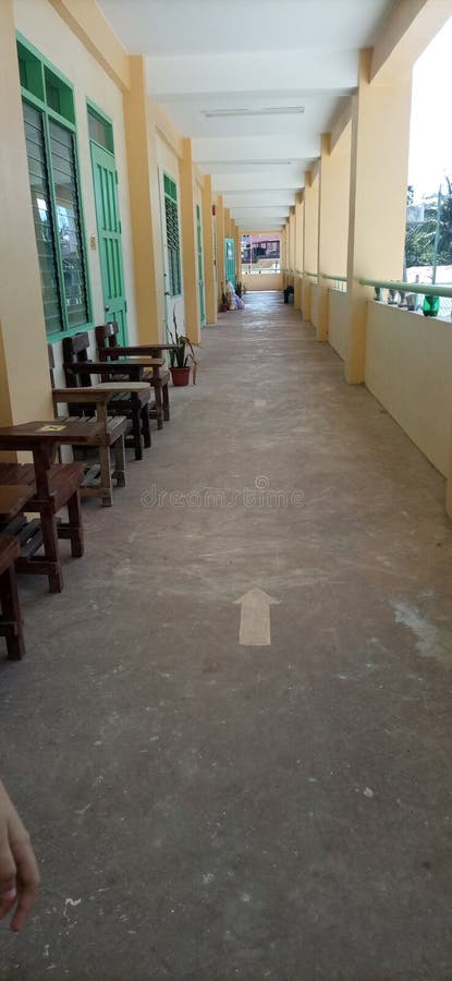 Floor Building School Hallway Corridor Stock Image - Image of furniture ...
