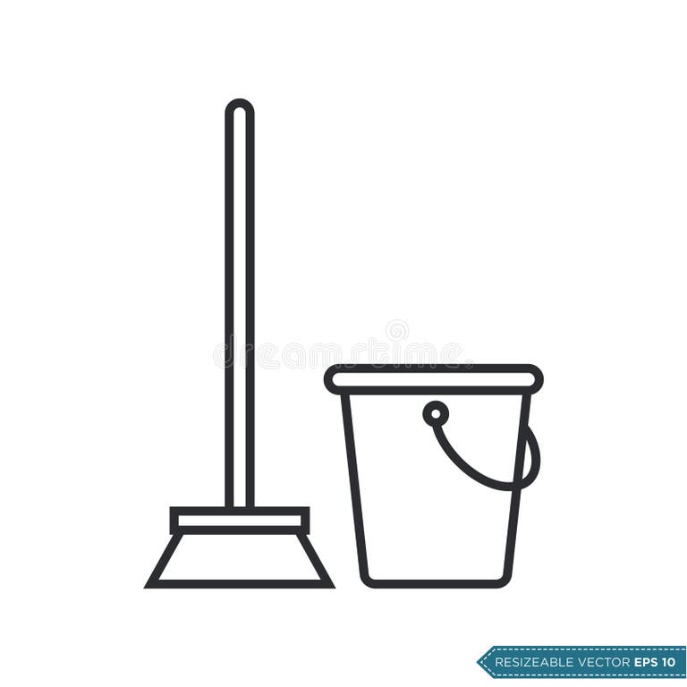 Black Color Floor Cleaner Icon Vector Template Illustration Design ...