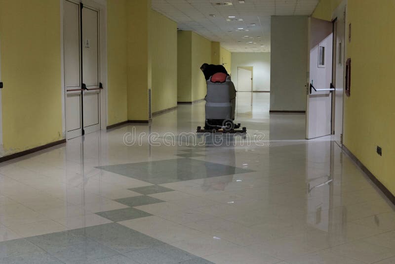Floor Cleaning Machine with Operator Board Stock Photo - Image of work ...