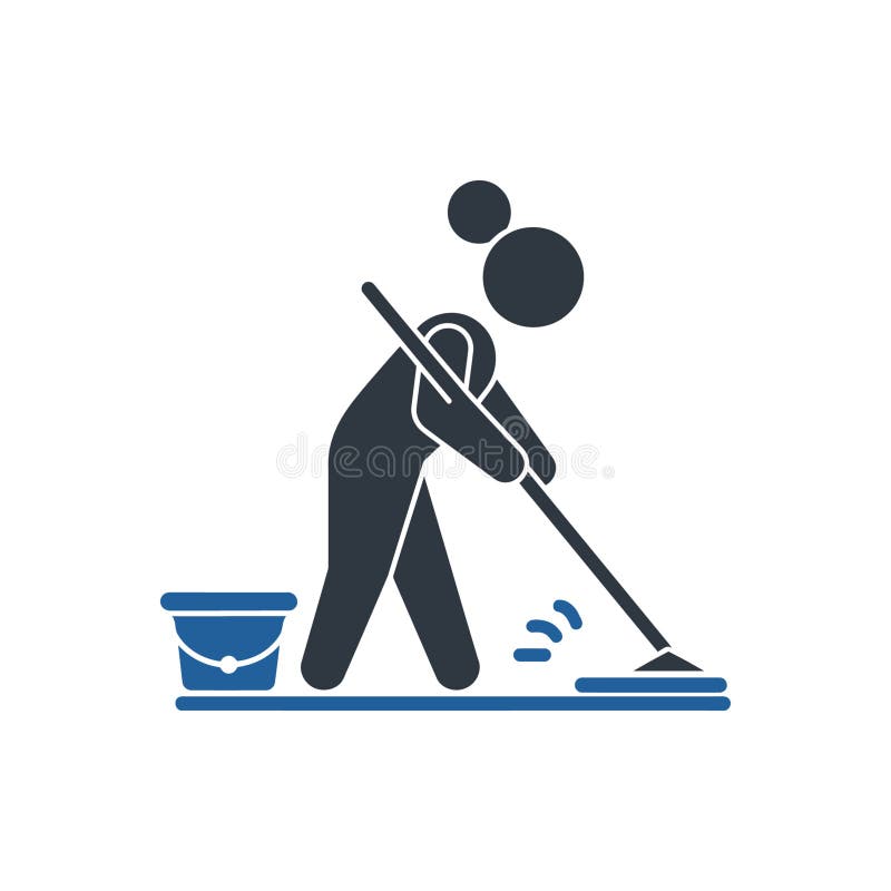 Floor Cleaning Task Icon stock vector. Illustration of sign - 349840232