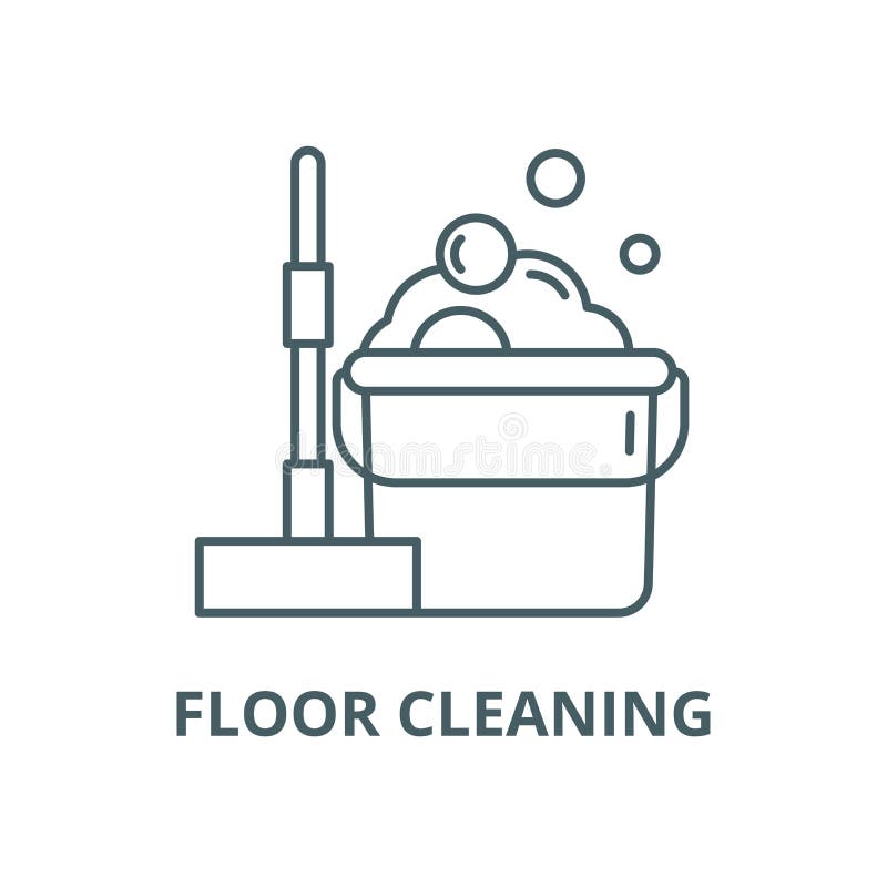 Floor Cleaning Vector Line Icon, Linear Concept, Outline Sign, Symbol ... Floor Cleaning Vector Line Icon, Linear Concept, Outline Sign, Symbol ...
