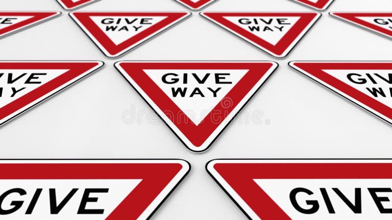 Floor Covered in Array of Give Way Traffic Signs Stock Illustration ...