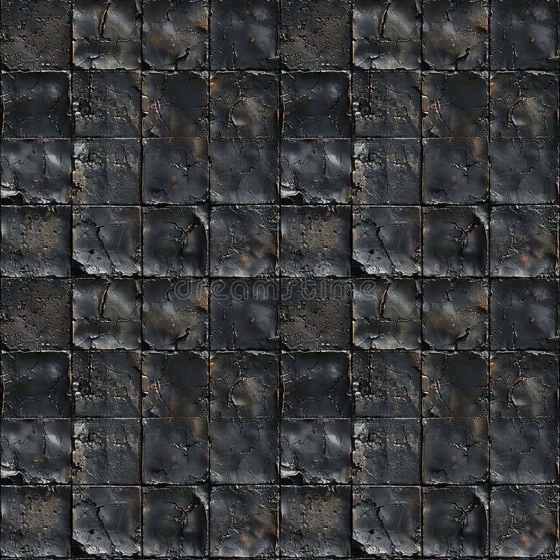 The Floor is Covered with Black Square Tiles Stock Illustration ...